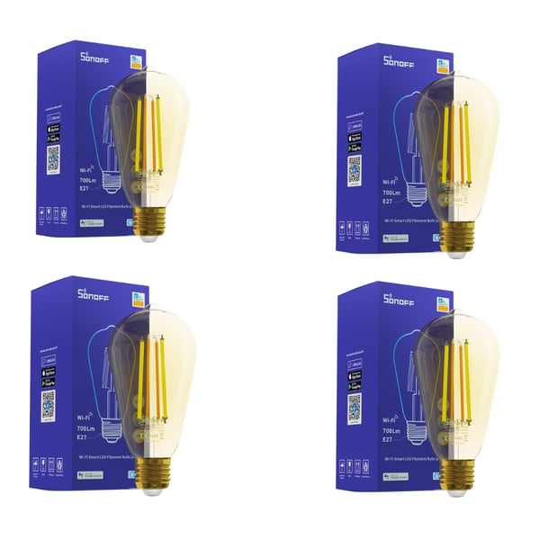Buy Sonoff Smart Wi-fi Led Filament Bulb E27, 7w – 700lm-15.000hrs-warm ...