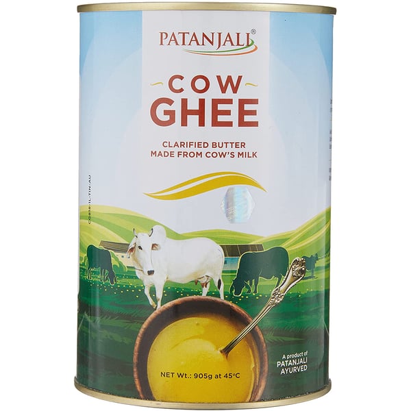 Buy Patanjali Cow Ghee Tin 905 Gm Online in UAE | Sharaf DG