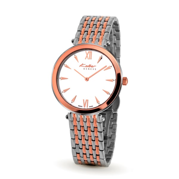 Kolber Classiques 2 Tone Rose Gold Plated Stainless Steel Watch Men ...