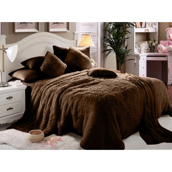 Buy Comfy Luxe Faux Luxe Fur 6pcs Comforter Set – Brown Online in UAE ...