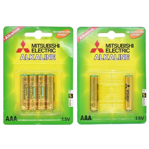 Mitsubishi 1.5V AAA Alkaline Battery 6pc Set Online Shopping on ...