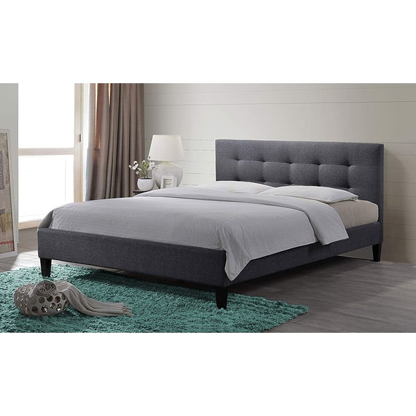 Hermosa Tufted Beige Fabric Upholstered Platform Contemporary Bed King ...