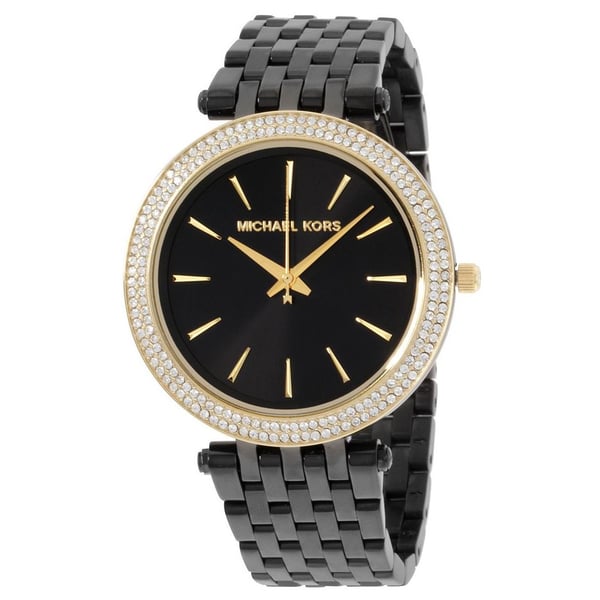 Buy Michael Kors MK3322 Darci Black Dial Black Ion-plated Ladies Watch ...