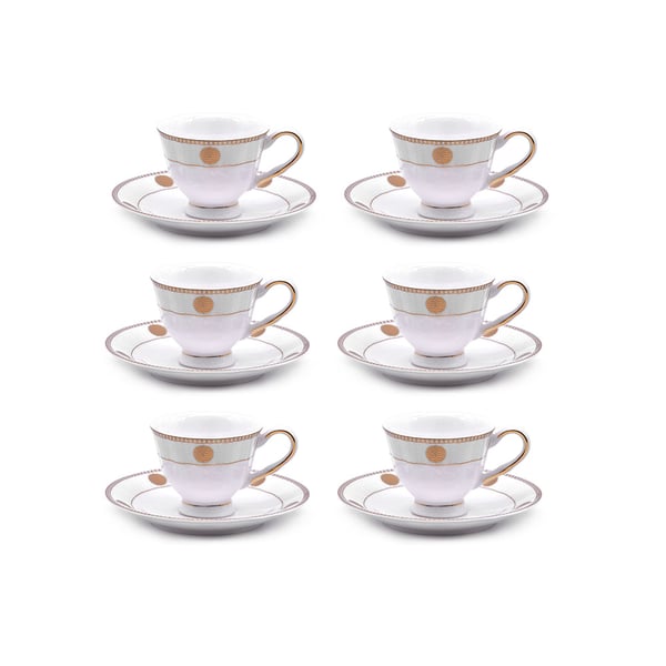 Buy Auratic Bone China Set of 12 Tea Cup and Saucer Online in UAE ...