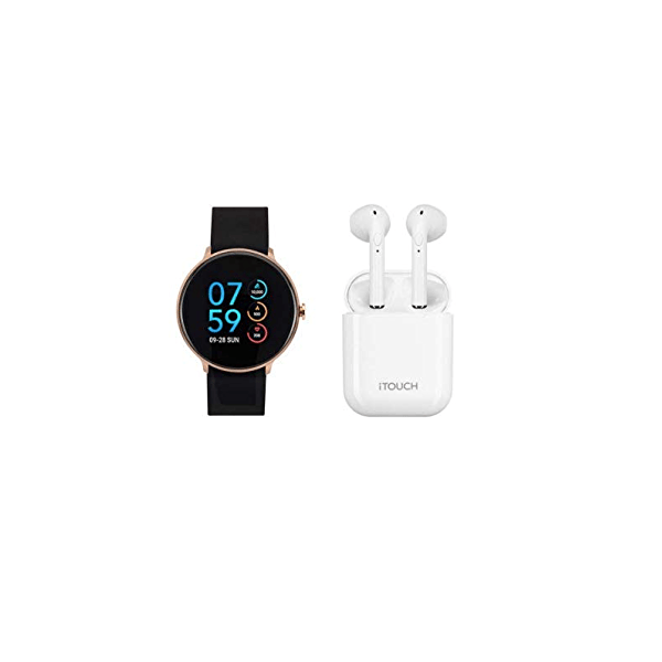 Buy iTouch – Sport Smartwatch & Ear Pods Gift Set Black/Rose Gold ...