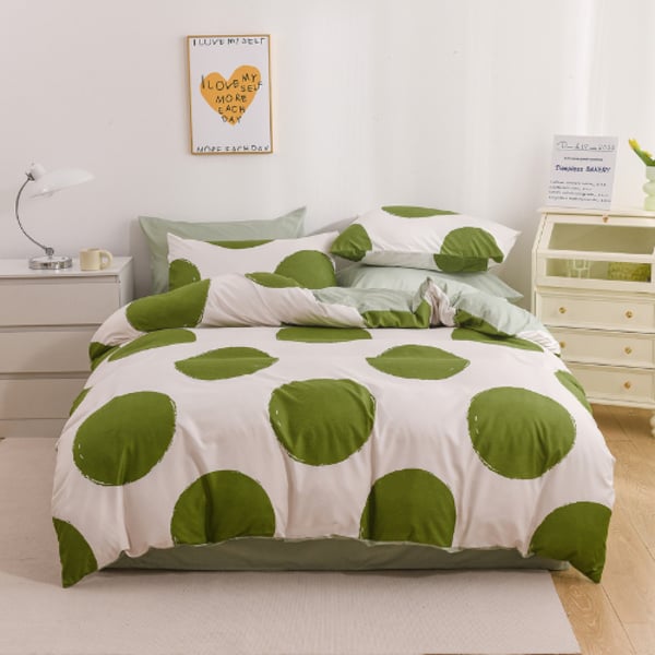 Buy LUNA HOME Single size bedding set 4 pieces without filler, Green ...