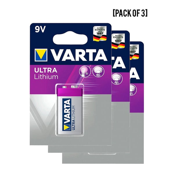 Buy Varta Ultra Lithium 9v-block 6 Lr Batteries [pack Of 3] Online in ...