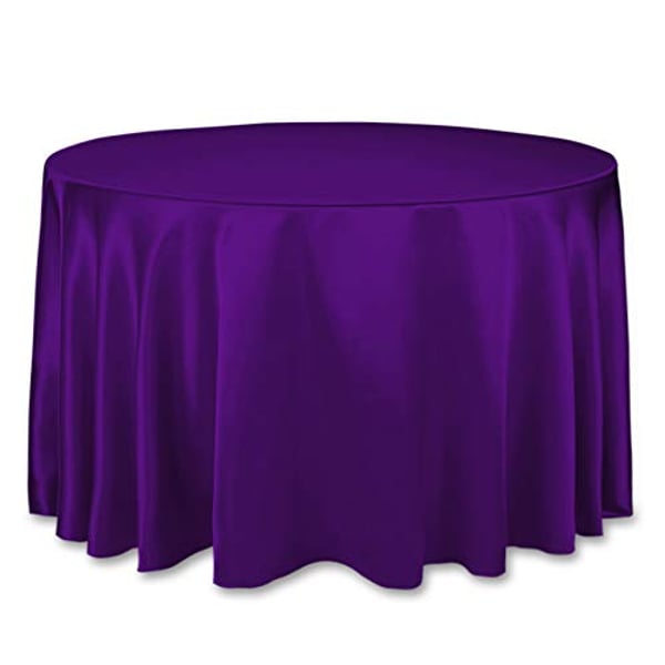 Buy Linentablecloth 118 In. Round Satin Tablecloth Purple Online in UAE ...