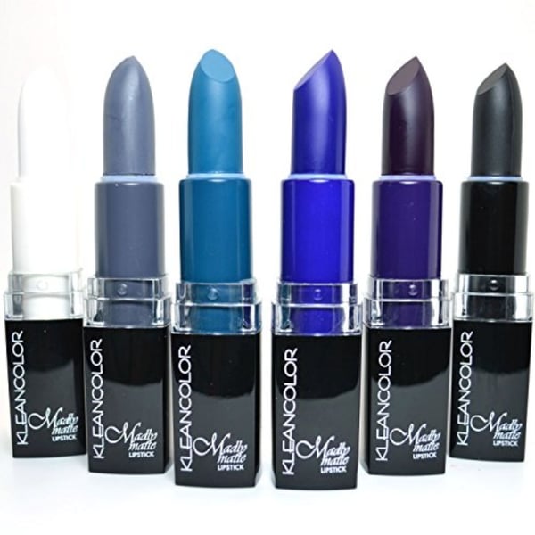 Kleancolor 6 Madly Matte Lipstick Set Bold Vivid White Black Lip Stick ...