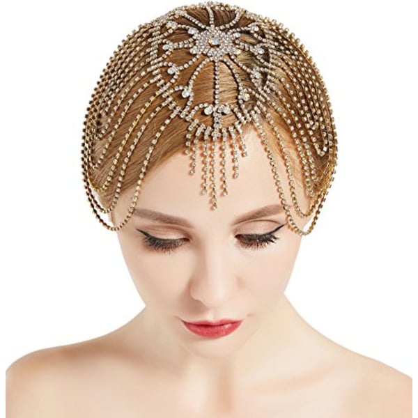 اشترِ BABEYOND Vintage Style Roaring 20S Crystal Rhinestone Flapper Cap ...