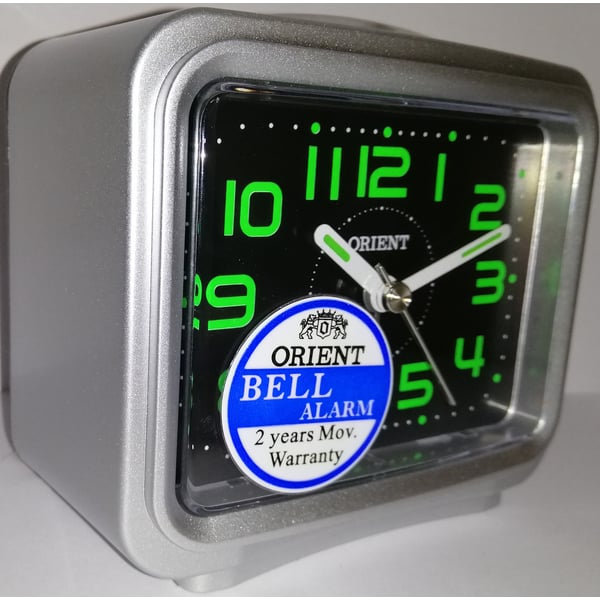 Buy Orient Timepiece OC-TB-217SB Desk Alarm Clock, Silver and Black ...