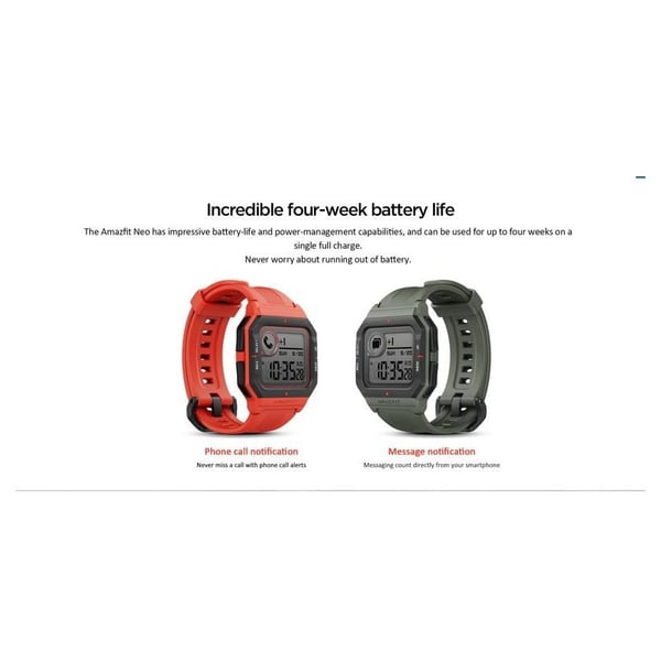 Buy Amazfit Neo A2001 Smart Watch Red Online in UAE | Sharaf DG