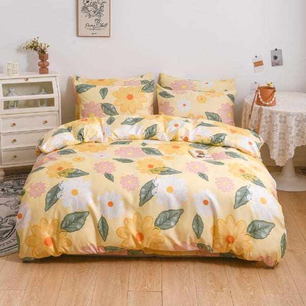 Buy LUNA HOME Single Size Bedding Set 4 Pieces Without Filler, Yellow ...