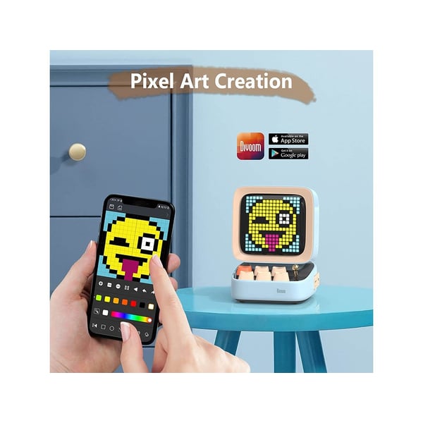 Buy Divoom Ditoo Plus Pixel Art Bluetooth Speaker – Blue Online in UAE ...