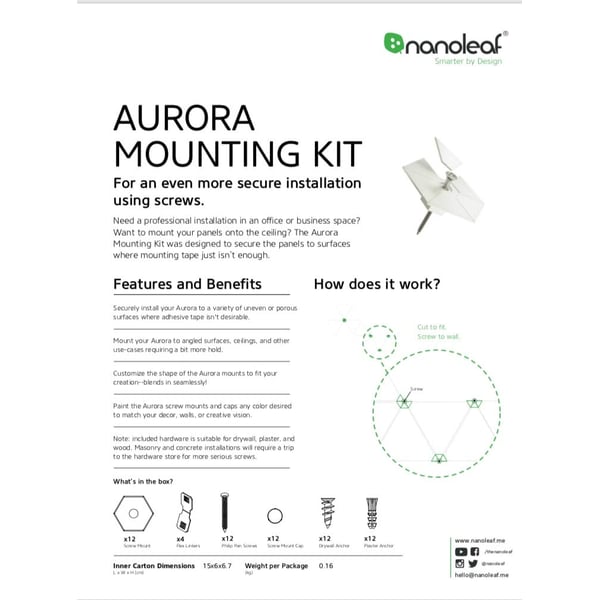 Buy Nanoleaf NL250001 Mounting Kit Global Online in UAE | Sharaf DG