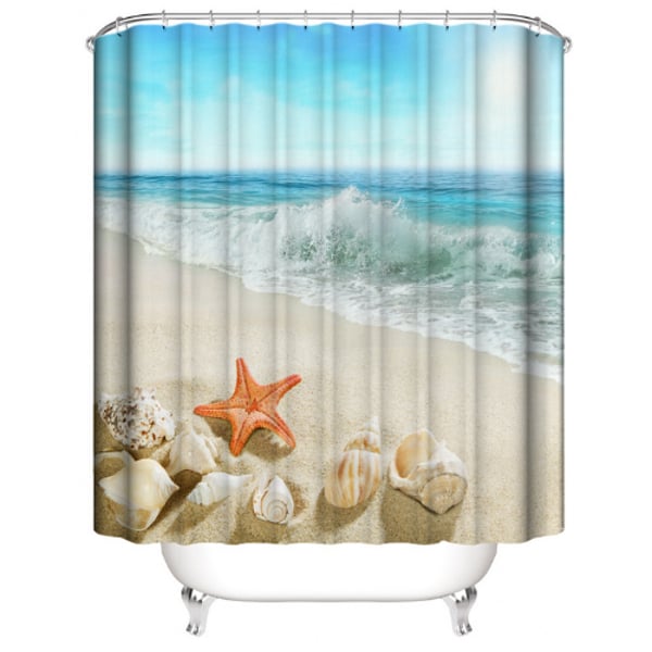 Buy DEALS FOR LESS – Water Proof Shower Curtain, Starfish & Shells ...