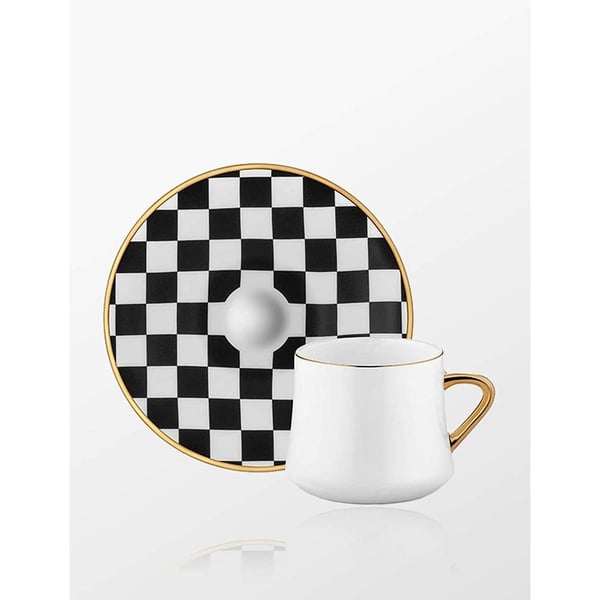 Buy Koleksiyon 31000041082 Sufi Checkers Tea set 12pcs Gold/Black/White ...