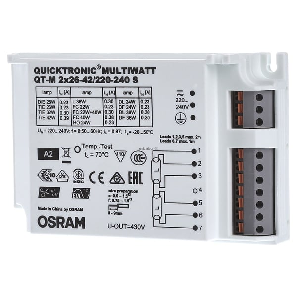Buy Osram Qt-m 2×26-42/220-240 S Special Lighting, 84 W Ecg Online in ...