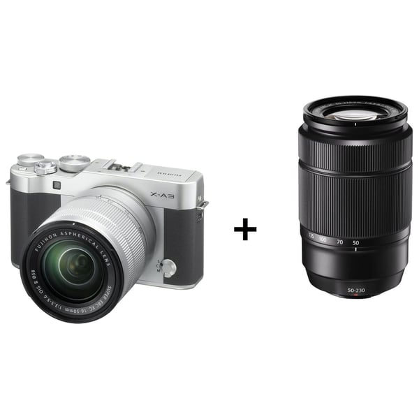 Buy Fujifilm XA3 Mirrorless Digital Camera Silver XC16-50mm+XC50-230mm Lens Online in UAE ...