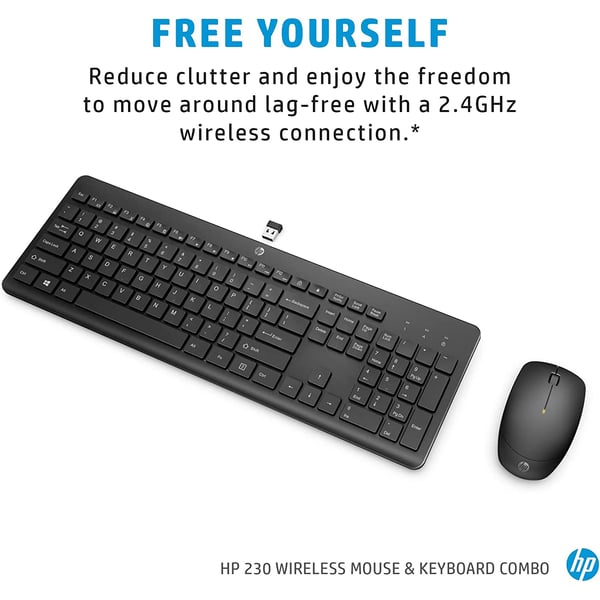 Buy HP 230 Wireless Keyboard and Mouse Combo Set, 1600 Dpi, English ...