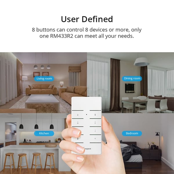 Buy Sonoff RM433 Remote Controller 8 Control Buttons White Online in UAE | Sharaf DG