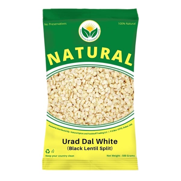 اشترِ Natural Premium Urad Dal White (split) 500g عبر الإنترنت في الإمارات العربية المتحدة | شرف ...