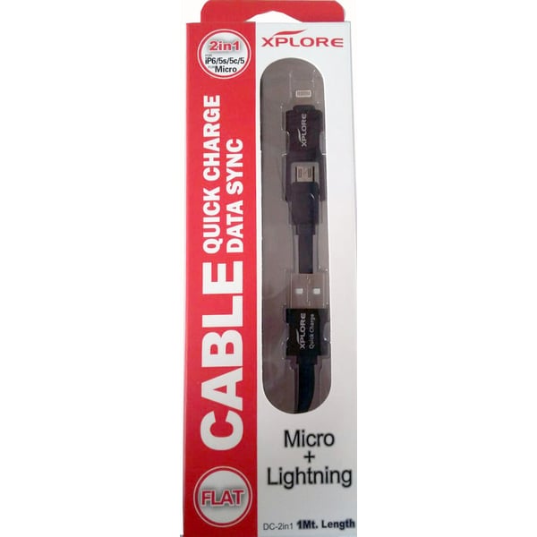 Buy Travel Pac XDC2IN1 Xplore 2IN1 Lightening/Micro Cable Online in UAE ...