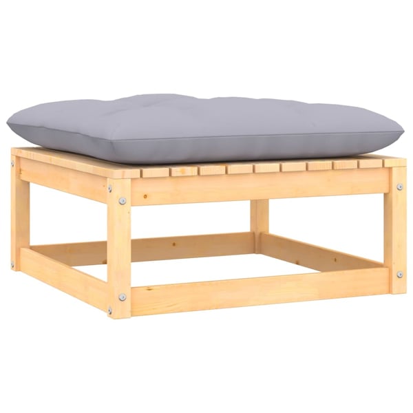 Buy vidaXL Garden Footstool with Cushion Solid Wood Pine Online in UAE ...