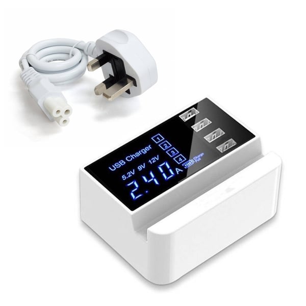 Buy STEK 2.4 Smart USB 4 Port Led Display Fast Charging Station Mobile ...