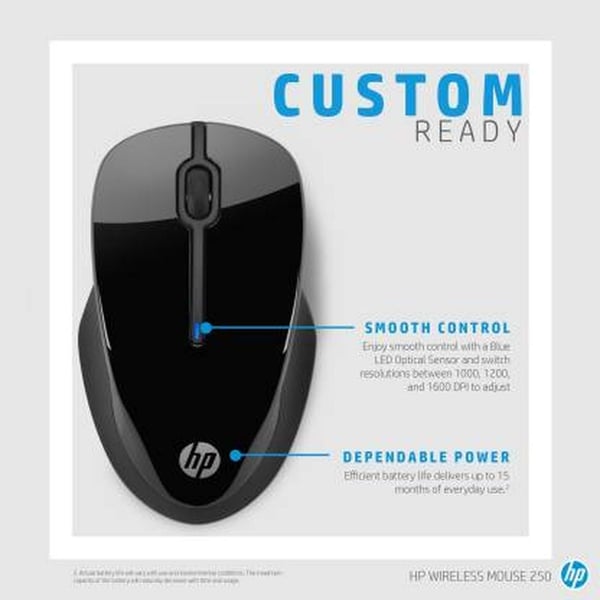 Buy HP 250 Wireless Mouse Black Online in UAE | Sharaf DG