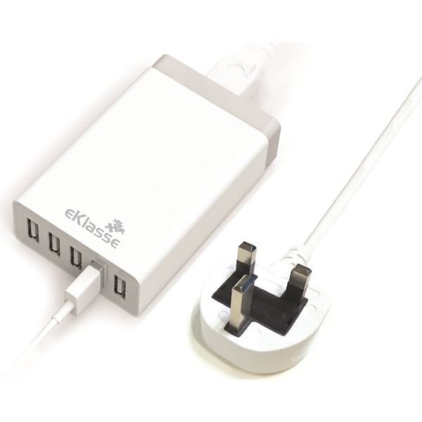 Eklasse XBX09 5Ports USB Home Charger Extension 6A White W/ Smart IC ...