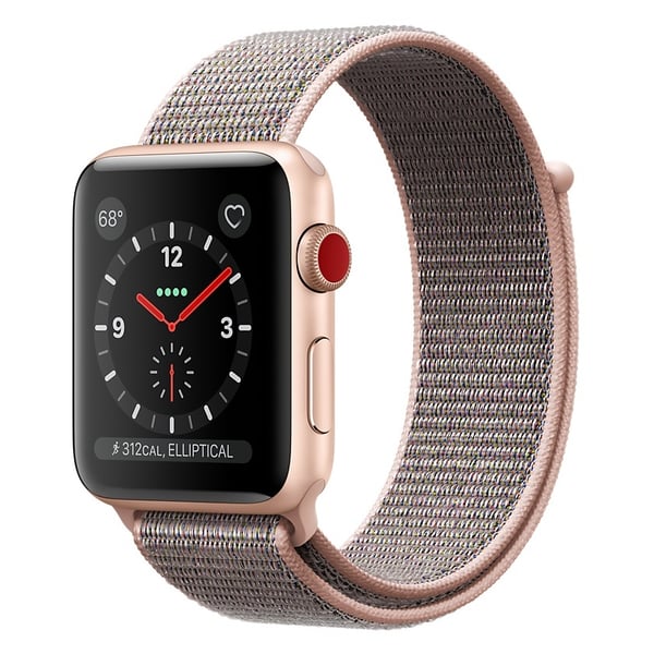 Apple Watch Series 3 GPS + Cellular 38mm Gold Aluminium Case with Pink ...