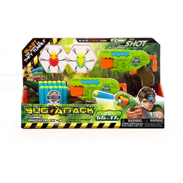 Zuru X-Shot 4816 Bug Attack Predator TK-3 Combo (2 Bug Attack TK-3, 12 ...