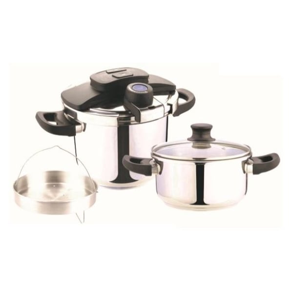 Buy Fuma Pressure Cooker Set Silver 5+7L Online in UAE | Sharaf DG