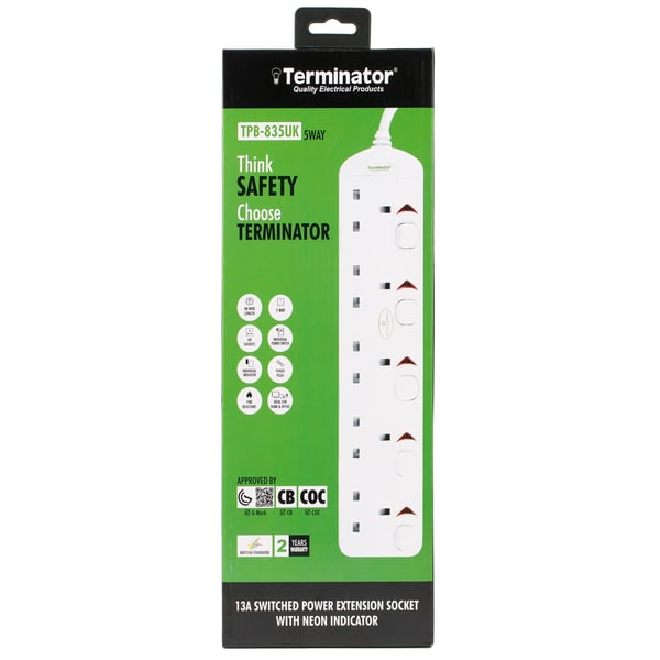 Buy Terminator Brand Uk Socket Power Extension With Individual Switches ...
