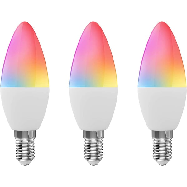 Buy XLT 3 Pcs WiFi Smart LED Bulb 5W E14 Dimmable RGBWC Light Voice ...