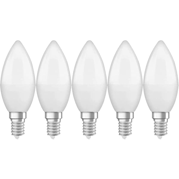 Buy Osram E14 Candle Bulb 5.5w Warm White 2700k Led Long Life Upto 15000 Hours Pack Of 5 Online ...