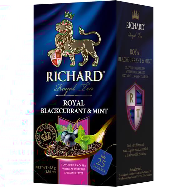 Buy Richard Royal Blackcurrant & Mint, Flavoured Black Tea In Sachets ...