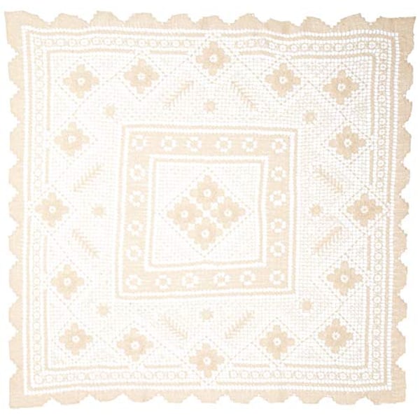 Buy Saro Lifestyle 99165 Square Table Topper, 36-Inch, Ecru Online in ...