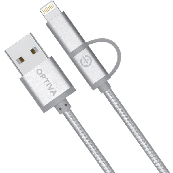 Buy Optiva 2-in-1 USB Cable 1m Grey Online in UAE | Sharaf DG