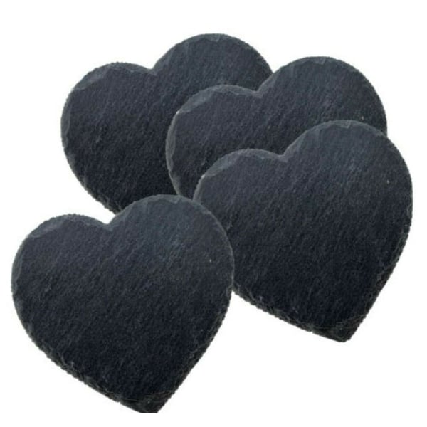 Buy 1CHASE natural Stone Heart Shape Slate Coaster For Drink Bar ...